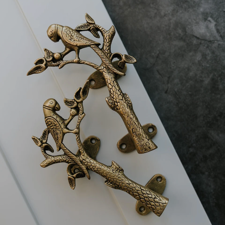 Set Of 2 Brass Parrot Door Handles – Home Luxe Co